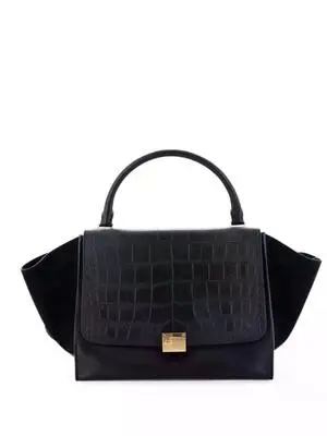 Celine Crocodile Embossed Leather Medium Satchel