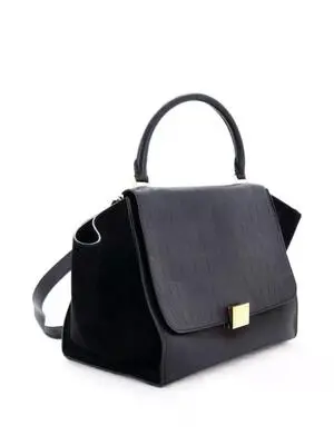 Celine Crocodile Embossed Leather Medium Satchel