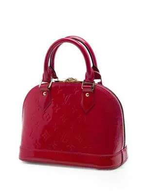 LOUIS VUITTON Monogram Vernis Alma Bb Satchel - Red