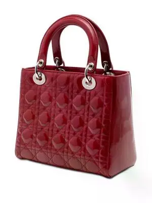 Dior Patent Cannage Lady Satchel - Red