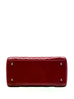 Dior Patent Cannage Lady Satchel - Red