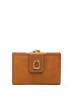Gucci 20th Century Nubuck Stirrup Kisslock Wallet Small Wallets - Brown