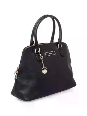 Dkny Logo Plaque Leather Tote Bag