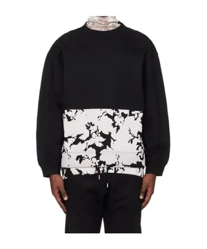 Dries Van Noten Long Sleeve Sweatshirt With Printed Hem