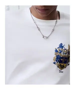 Dior Cd Icon Thin Chain Link Necklace
