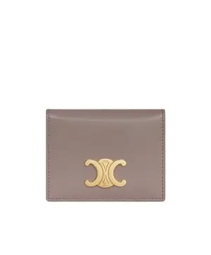 Celine Bi-fold Card Holder Triomphe In Shiny Calfskin