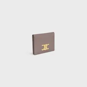 Celine Bi-fold Card Holder Triomphe In Shiny Calfskin