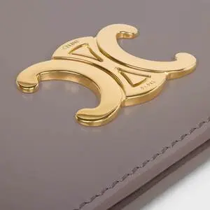 Celine Bi-fold Card Holder Triomphe In Shiny Calfskin