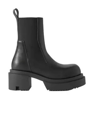 Rick Owens Leather Chelsea Boots - Black