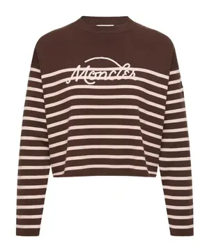 Moncler Striped Wool Sweater - Brown