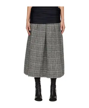 STEFAN COOKE Elastic Waist Wool Midi Skirt