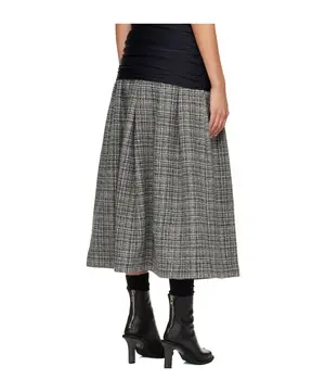 STEFAN COOKE Elastic Waist Wool Midi Skirt