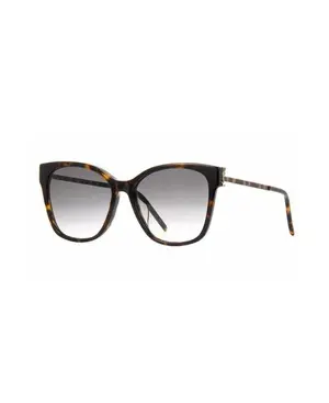 Saint Laurent Tortoiseshell Pattern Large-frame Sunglasses - Gray