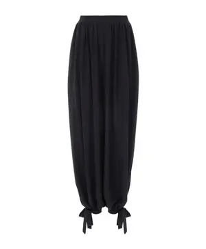 Chloé Fluid Pleated Pants With Knot Detailing - Black
