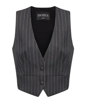 DONDUP Pinstripe Vest - Grey