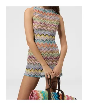 Missoni Zigzag-knit Backless Beach Dress
