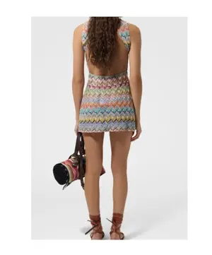 Missoni Zigzag-knit Backless Beach Dress