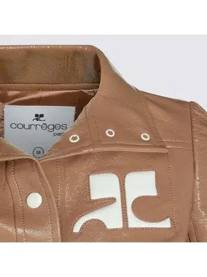 COURREGES Courrèges Vinyl Collared Button-up Jacket