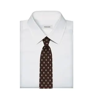FERRAGAMO Micro Gancini Print Silk Tie