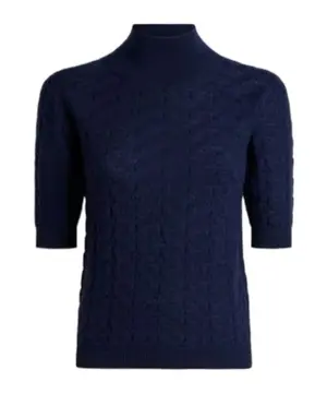 Etro Wool Mock-neck Sweater With Paisley Detailing - Blue