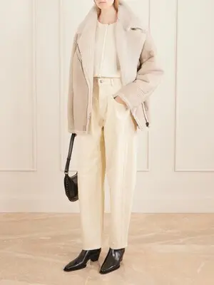 Isabel Marant Étoile Adelina Shearling Coat - Ecru