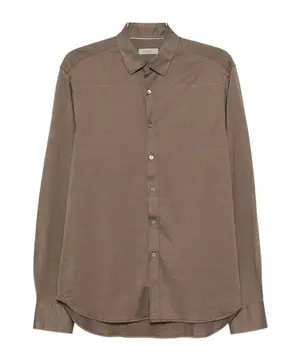 Canali Long-sleeve Cotton-blend Shirt