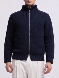 Brunello Cucinelli Chunky-knit Zip-up Cardigan - Navy
