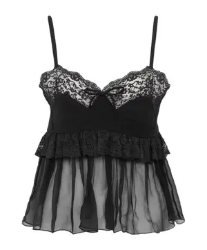 Chloé Lace Peplum Camisole - Black
