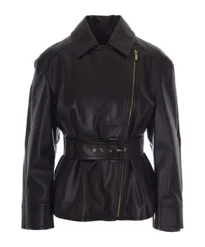 Max Mara Leather Belted Jacket