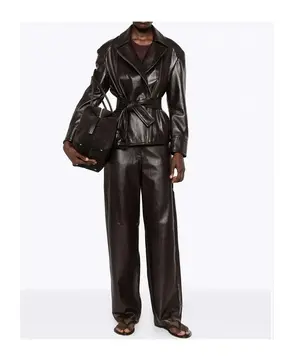 Max Mara Leather Belted Jacket