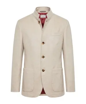 Brunello Cucinelli Long Sleeve Casual Jacket - Sand/ruby