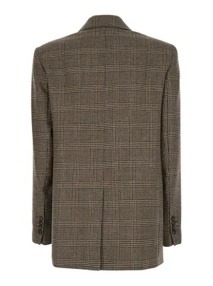 Max Mara Tailored Blazer With Notched Lapel And Plaid Print