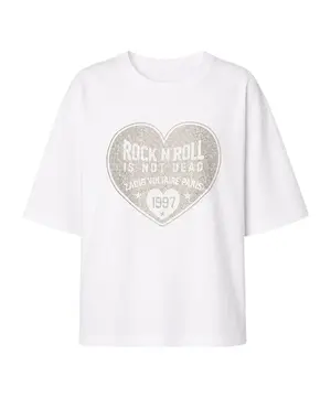 Zadig&Voltaire Heart Motif Rhinestone Embellished T-shirt