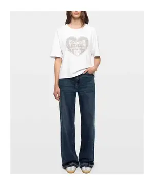 Zadig&Voltaire Heart Motif Rhinestone Embellished T-shirt