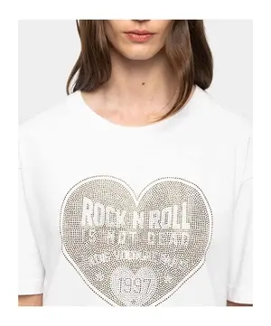 Zadig&Voltaire Heart Motif Rhinestone Embellished T-shirt