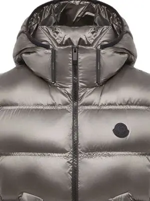 Moncler Fluidite Hooded Down Vest - Silver