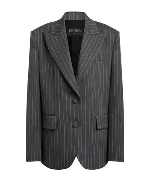DONDUP Single-breasted Pinstripe Suit Jacket - Grey