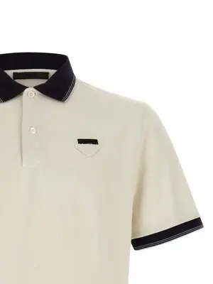 Prada Contrast-trim Piqué Polo Shirt