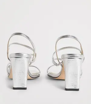 Sandro Metallic Faye High Heel Sandals - Black