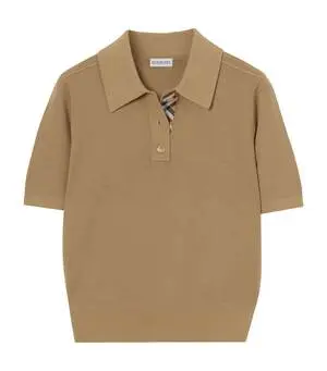 Burberry Wool Check-detail Polo Shirt