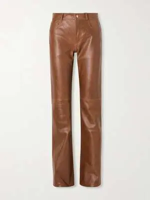 HAIKURE Flora Paneled Leather Straight-leg Pants