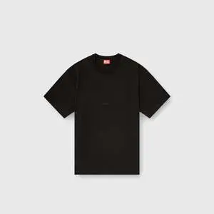DIESEL® Cotton-interlock T-shirt With Logo Embroidery - Black