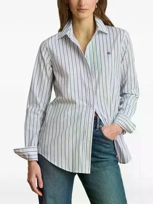 Ralph Lauren Striped Embroidered Logo Cotton Shirt