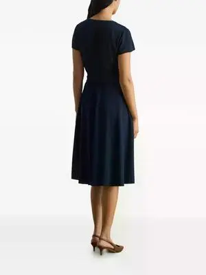 Ralph Lauren Belted Georgette Surplice Midi Dress - Blue