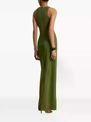 Ralph Lauren Lace-up Jersey Maxi Dress
