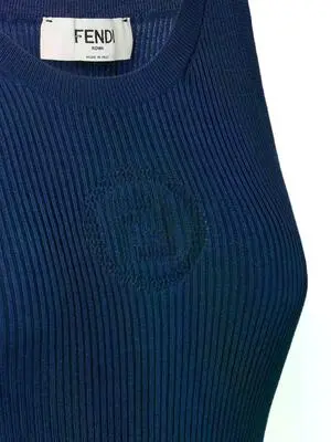 Fendi Ribbed-knit Ff-motif Sleeveless Top