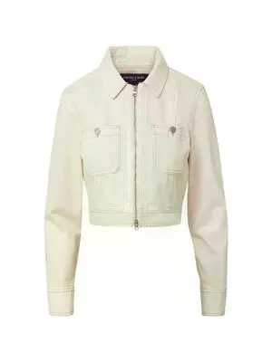Veronica Beard Patty Zip-up Cropped Cotton Jacket