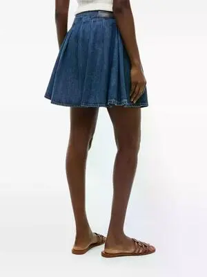 Tommy Hilfiger Pleated Logo Plaque Mini Skirt