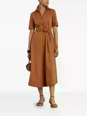 Ralph Lauren Belted Stretch Midi Shirt Dress