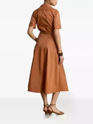 Ralph Lauren Belted Stretch Midi Shirt Dress